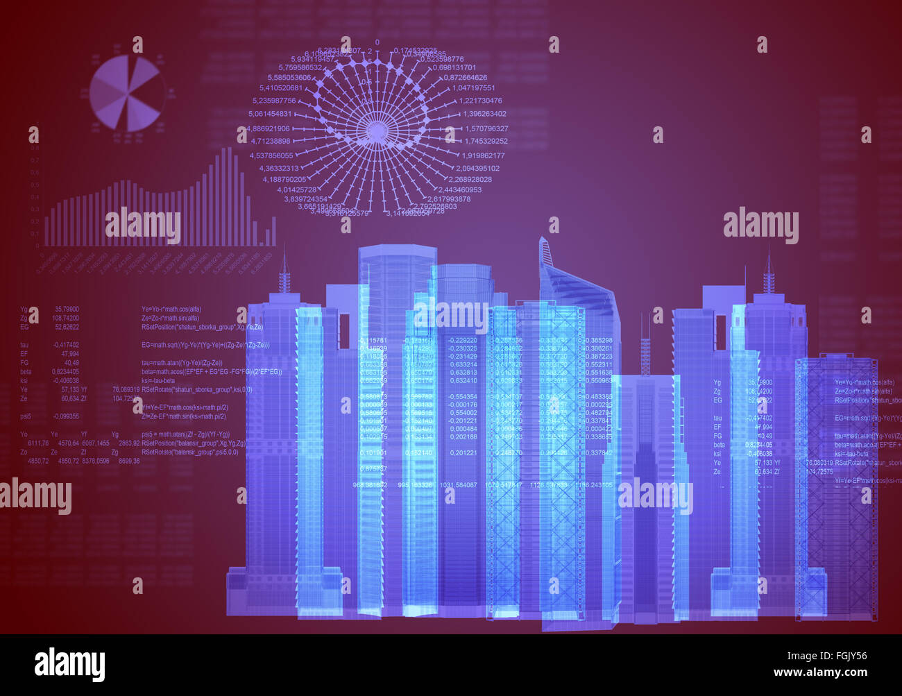 Abstract background with 3d city model Stock Photo - Alamy
