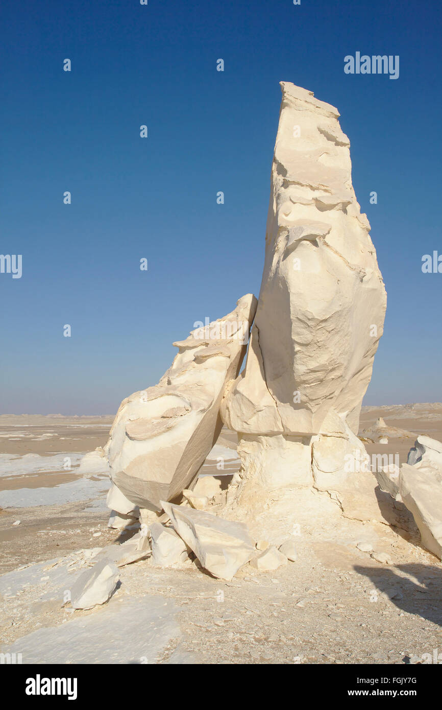 Flame shaped rock formation in the White Desert, Egypt Stock Photo - Alamy