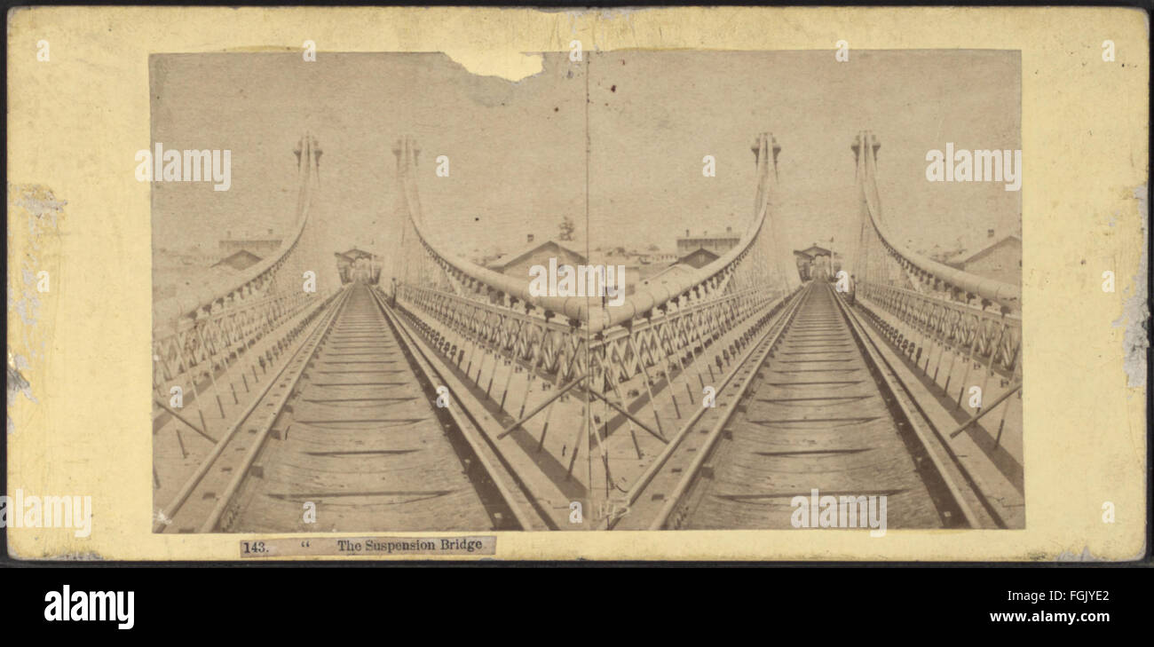 This photograph by E. & H.T. Anthony captures the Niagara Suspension ...