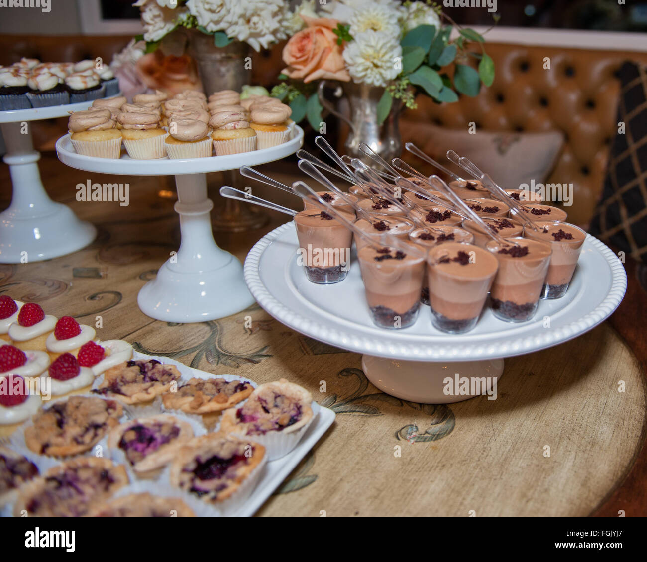 Decadent delights on the dessert buffet Stock Photo - Alamy