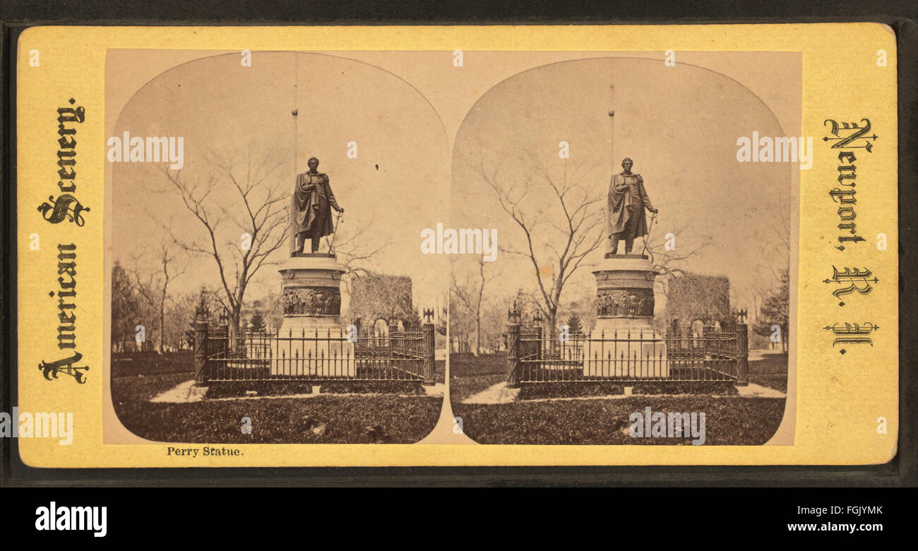 This image shows the Perry Statue, a memorial to Commodore Oliver Hazard Perry. The photograph ...