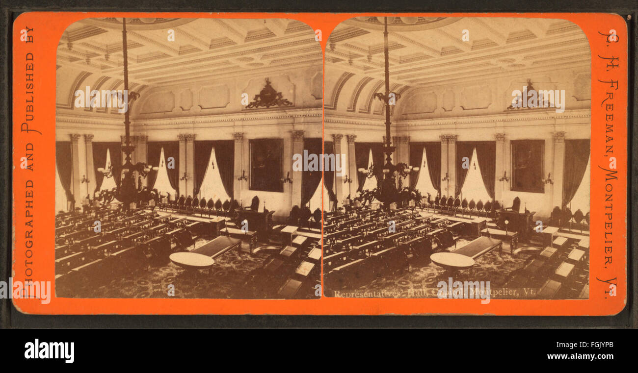 A photograph by C. H. Freeman showing the interior of Representatives ...