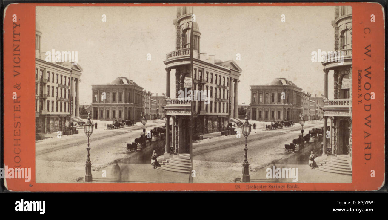 A photograph of the Rochester Savings Bank, taken by Charles Warren ...