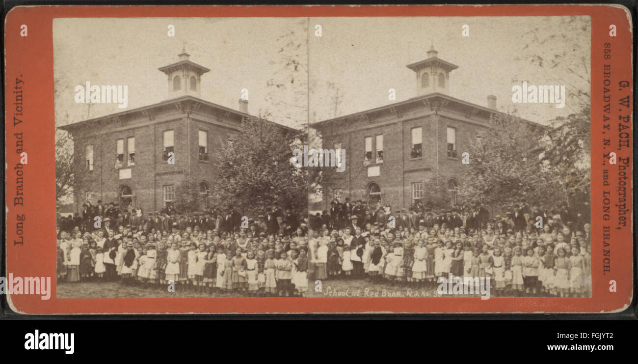 A photograph from the Robert N. Dennis collection depicting a school in ...