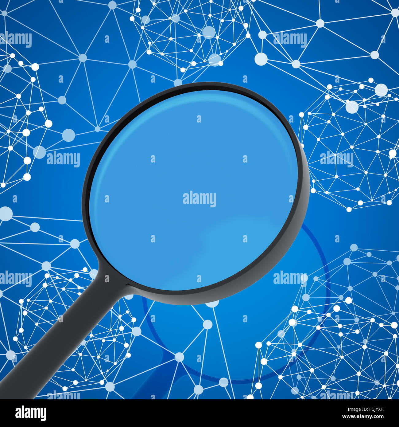 Magnifier with reflexion Stock Photo - Alamy