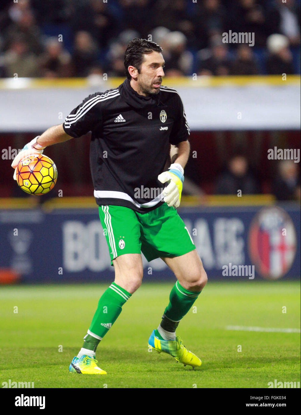 Juventus's goalkeeper Gianluigi Buffon with the ball before the Italian ...