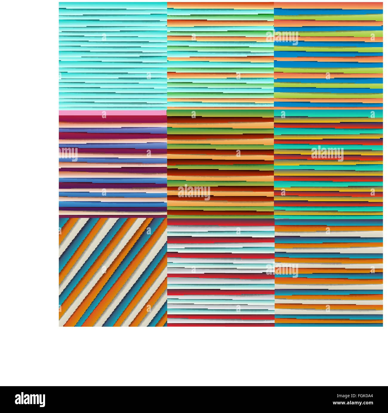 Set of nine editable abstract Lines Design Colorful Background, Vector ...