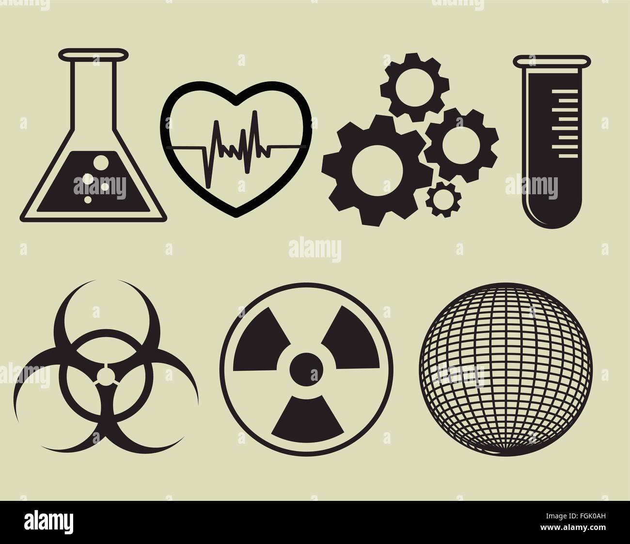 Science and physics related icons in black. Vector illustration Stock ...