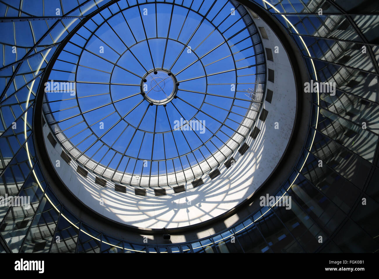 Frankfurt glass dome reflections Stock Photo - Alamy