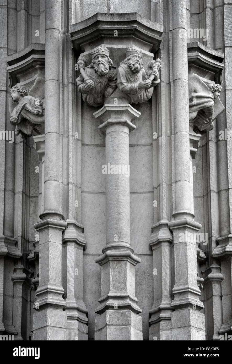 Gothic stone pillars and sculptures Stock Photo - Alamy