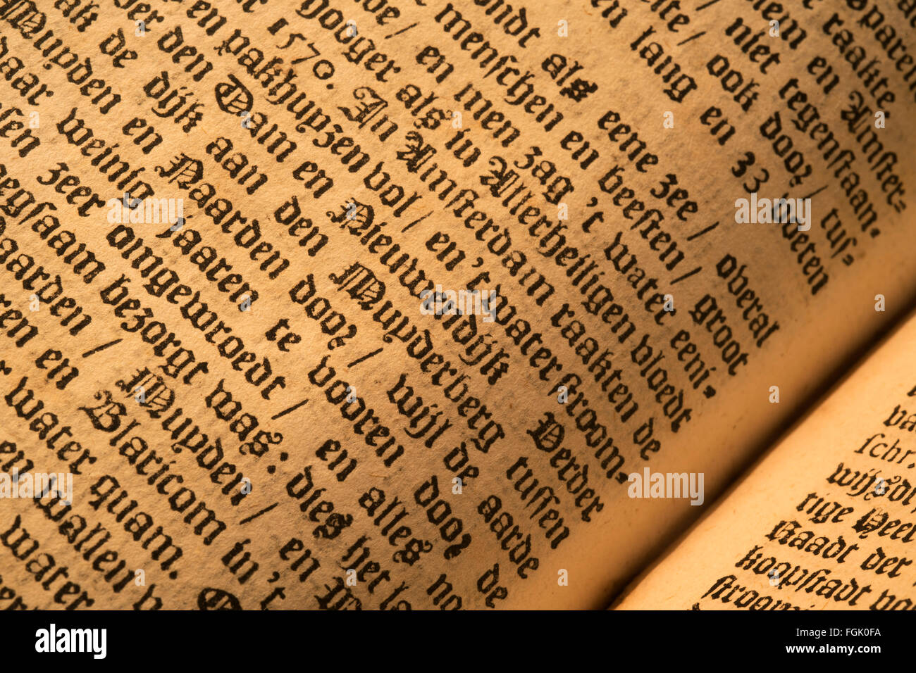 Page of an antique Dutch book Stock Photo - Alamy