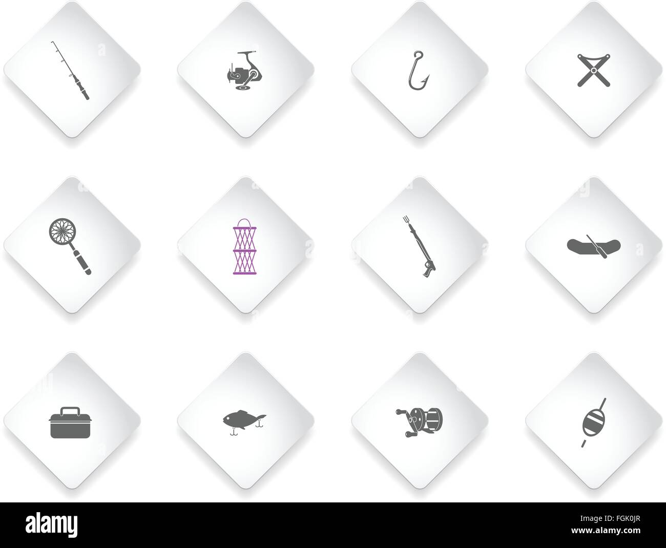 Fishing icon set Stock Vector Image & Art - Alamy