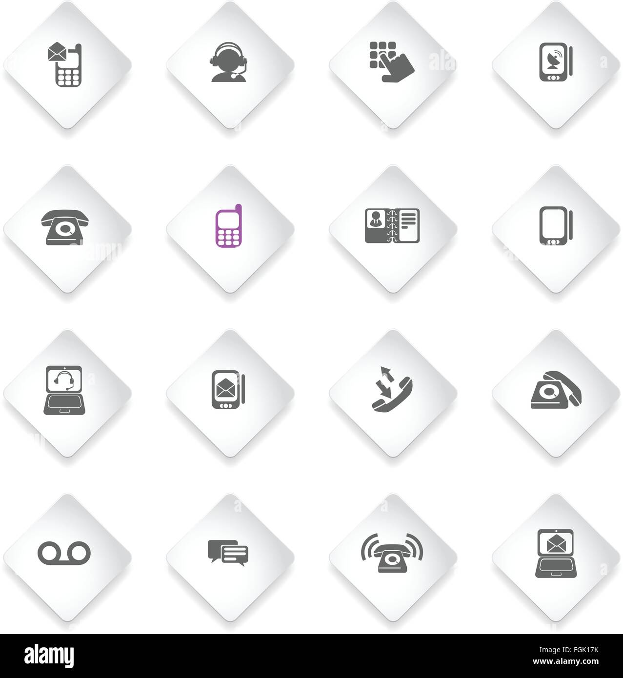 Telephone Icon Set Stock Vector Image & Art - Alamy