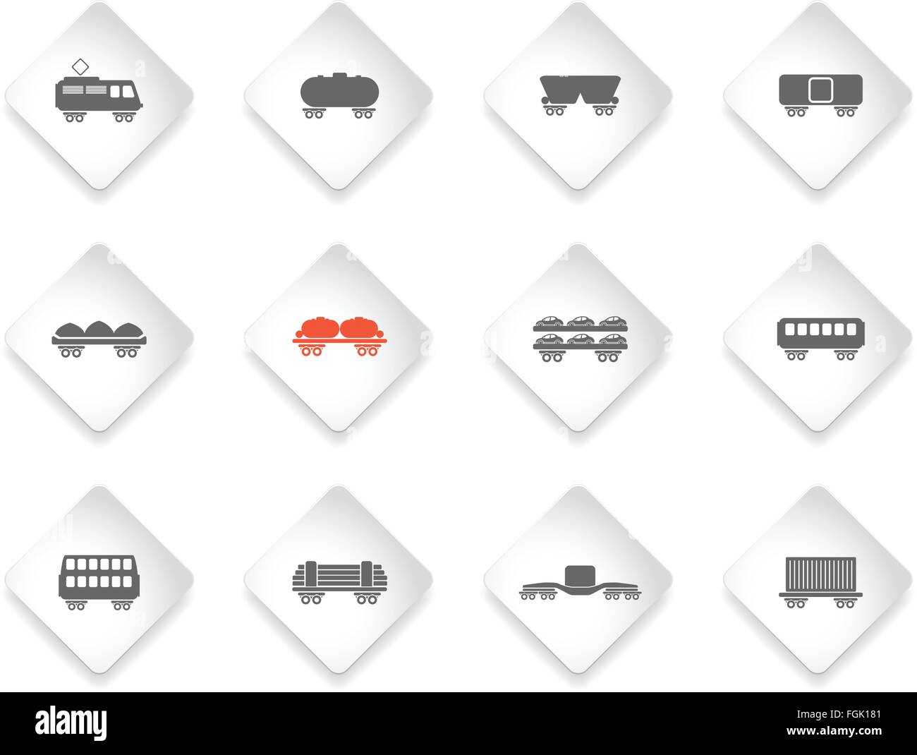 Rail-freight traffic icons Stock Vector Image & Art - Alamy