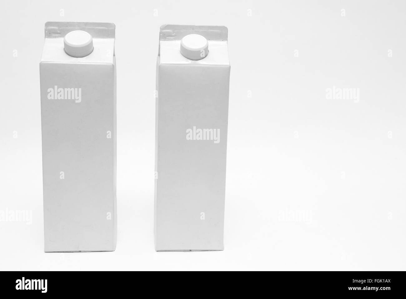 White blank milk box on white background Stock Photo - Alamy