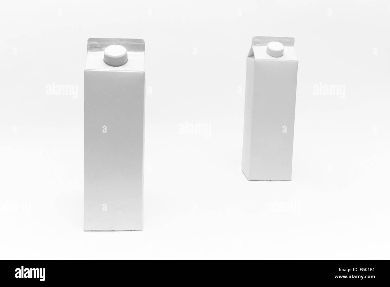 White blank milk box on white background Stock Photo - Alamy