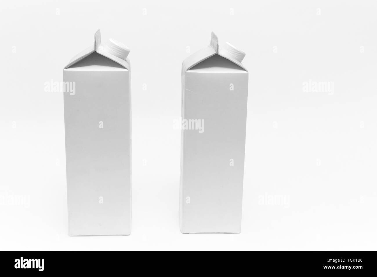 White blank milk box on white background Stock Photo - Alamy