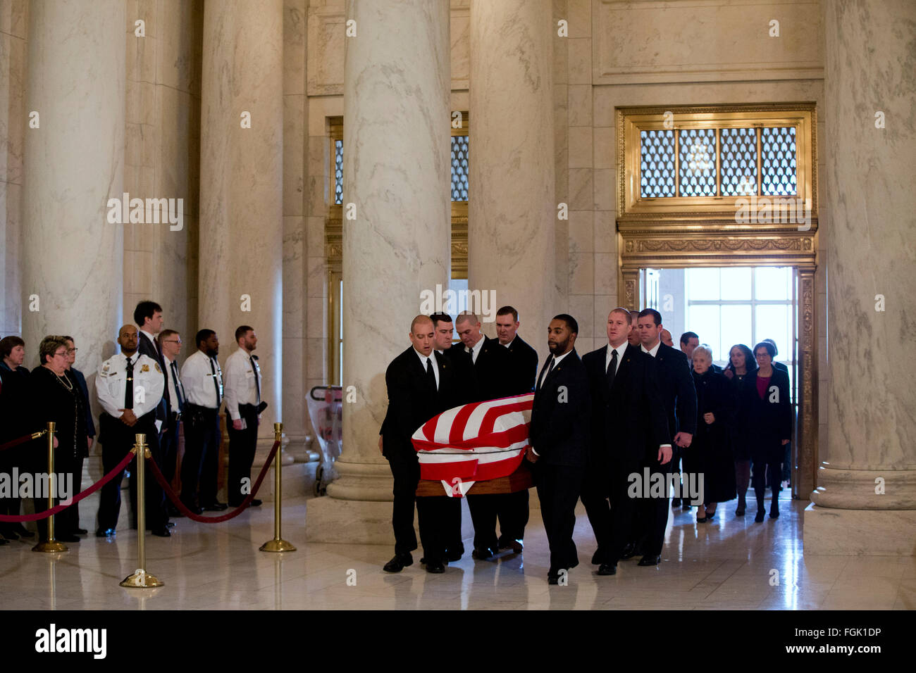 The casket of late United States Supreme Court Justice Antonin Scalia ...