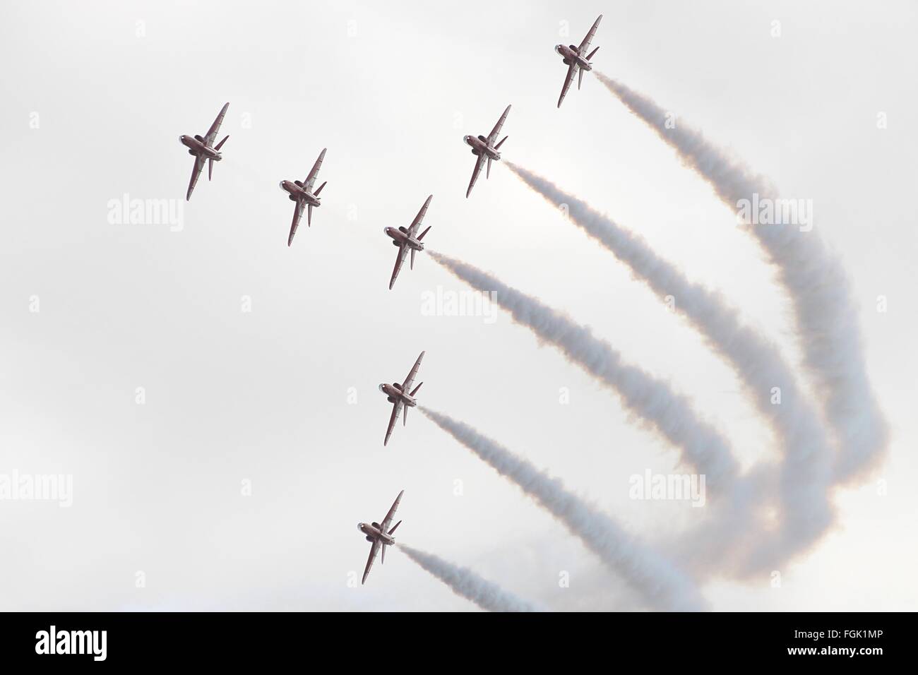 BAe Hawks of the Royal Air Force aerobatic display team, the Red Arrows ...