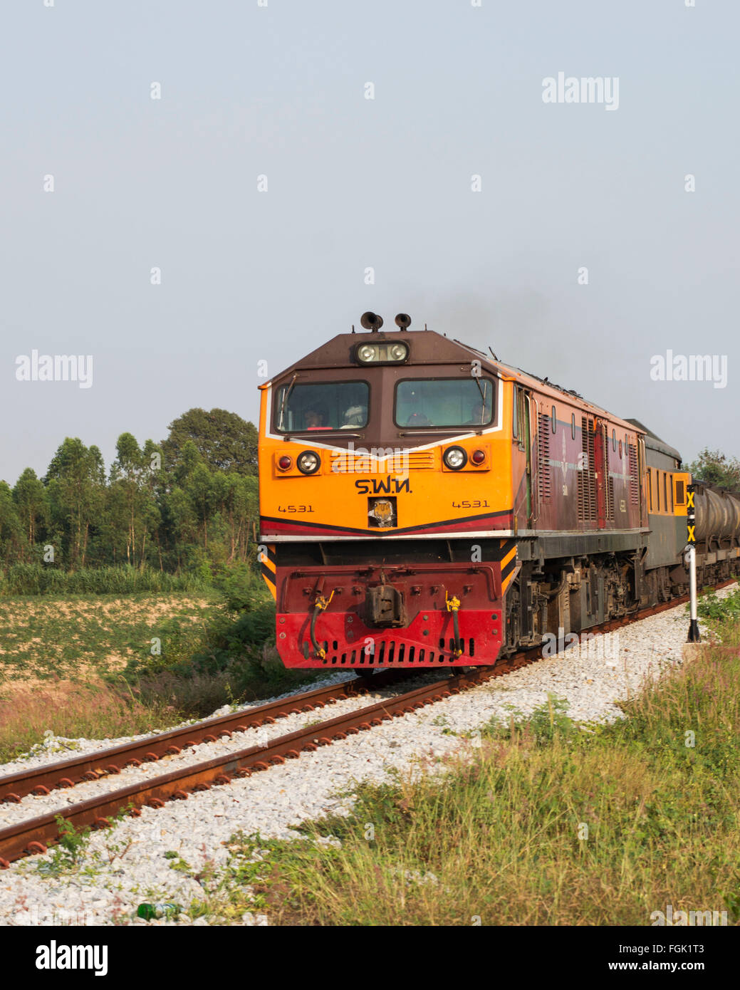Train Coming Passing By Stock Photo - Alamy