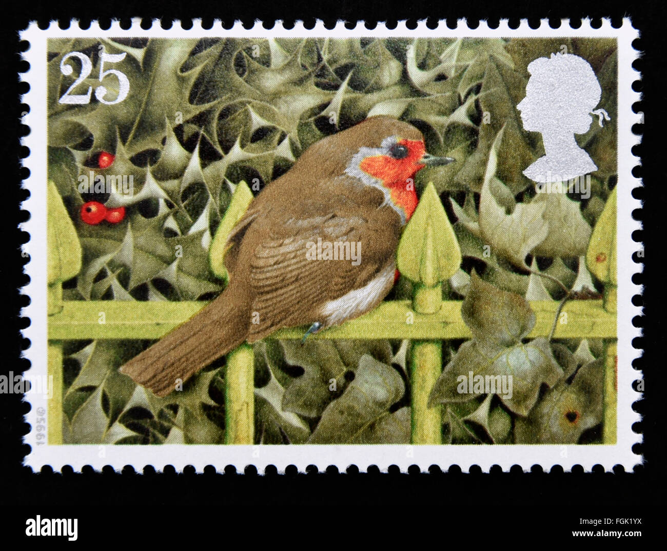 Postage stamp. Great Britain. Queen Elizabeth II. 1995. Christmas ...