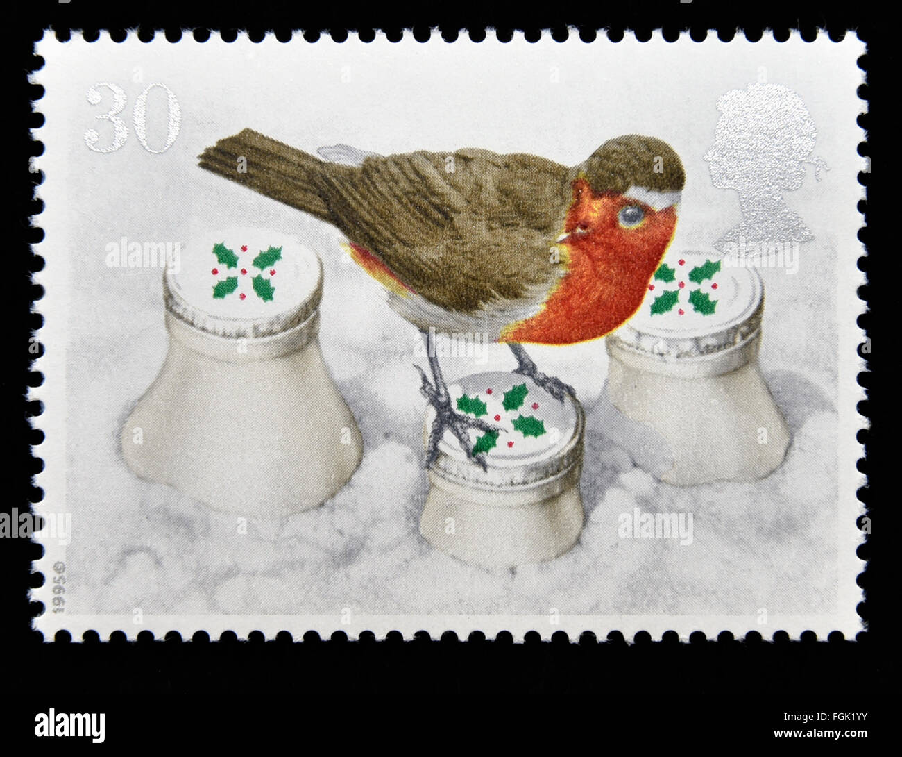 Postage stamp. Great Britain. Queen Elizabeth II. 1995. Christmas ...