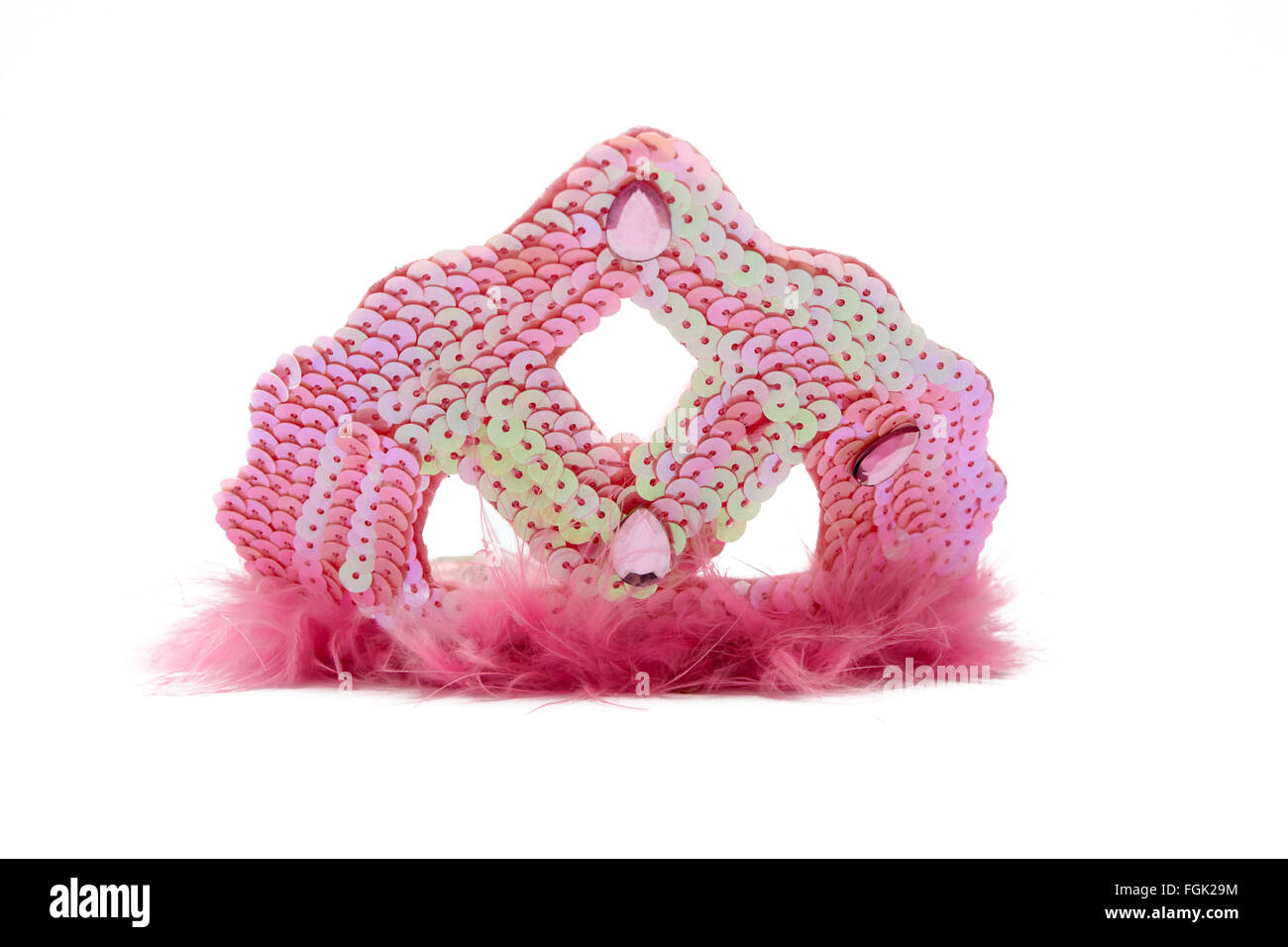 Cute pink toy crown isolated on white background Stock Photo - Alamy