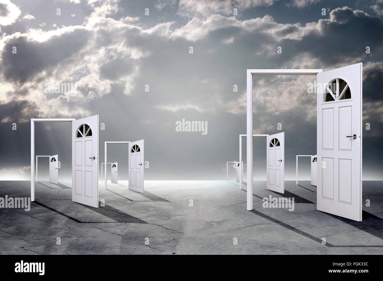 Set of open doors Stock Photo - Alamy