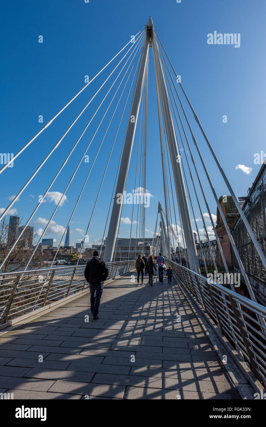 Golden Jubilee bridge London England UK Stock Photo - Alamy