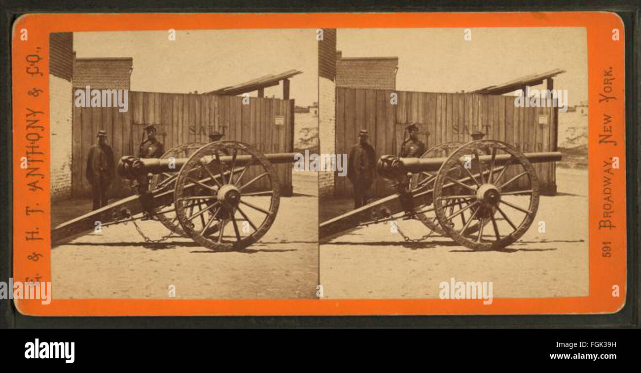 A photograph showing a captured rifled steel breach-loading Whitworth ...