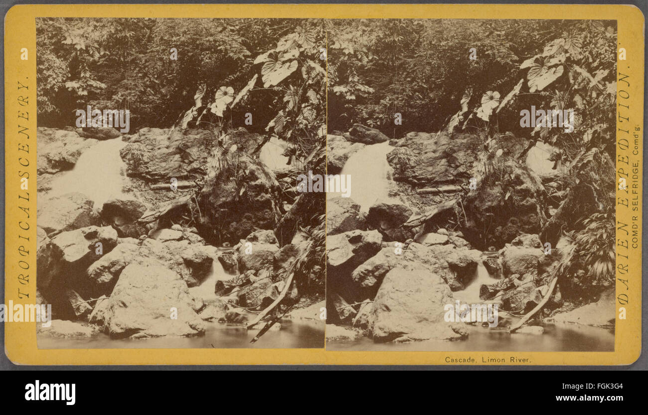 A photograph of the cascade on the Limon River, captured in a ...