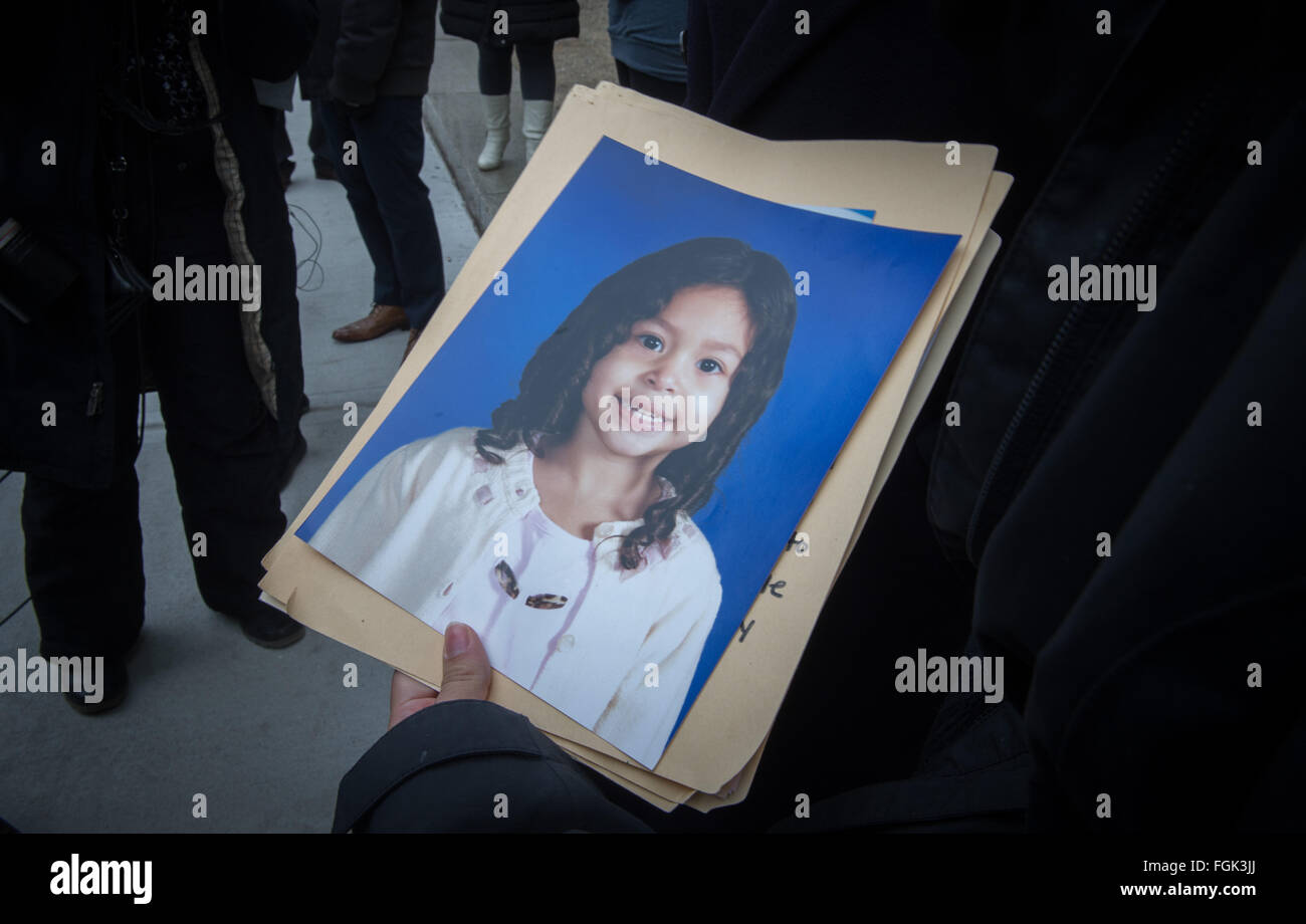 New York, NY, USA. 19th Feb, 2016. SOFIA RUSSO holds a photo of her ...
