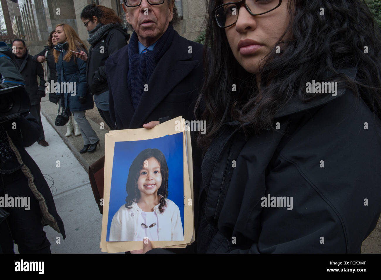 New York, NY, USA. 19th Feb, 2016. SOFIA RUSSO holds a photo of her ...