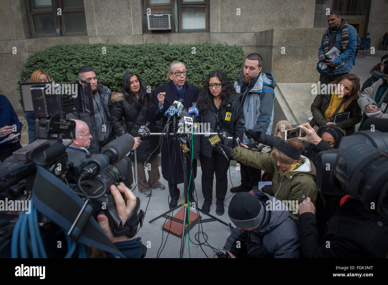 New York, NY, USA. 19th Feb, 2016. Attorney SANFORD RUBENSTEIN speaks ...