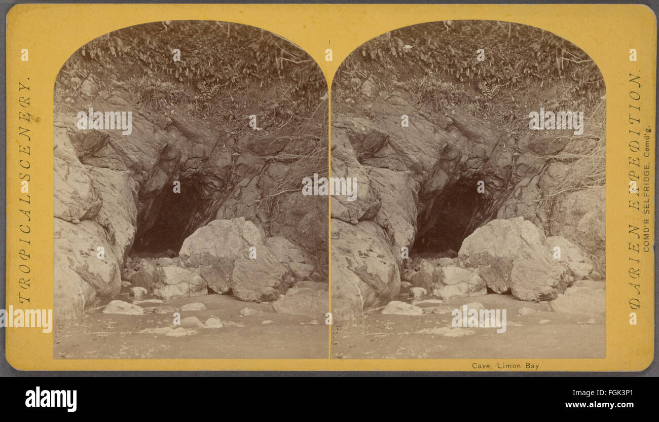 Photograph of a cave at Limon Bay, showcasing its natural rock ...