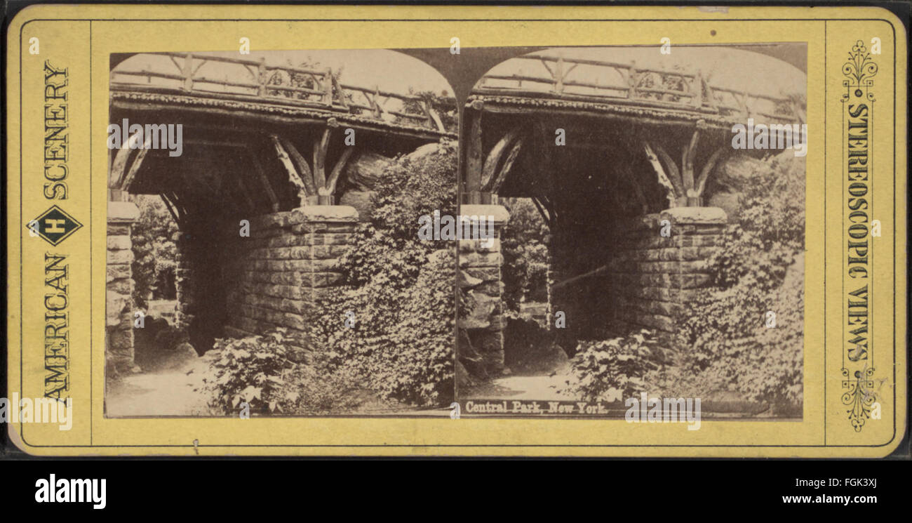 Photograph by William M. Chase showing Oak Bridge in Central Park, New ...