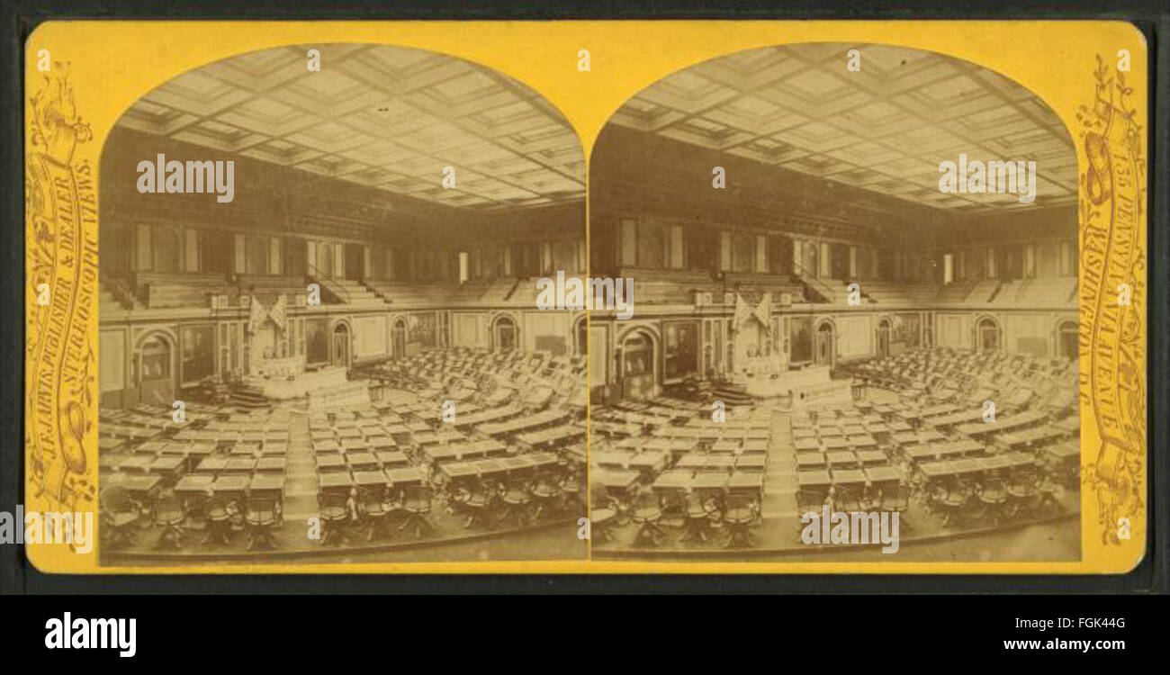 Interior view of the Chamber of the House of Representatives ...