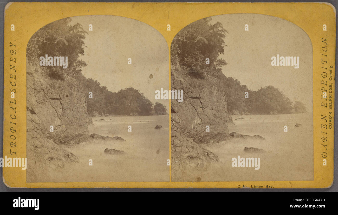 A photograph by John Moran showing the cliffs of Limon Bay, emphasizing ...