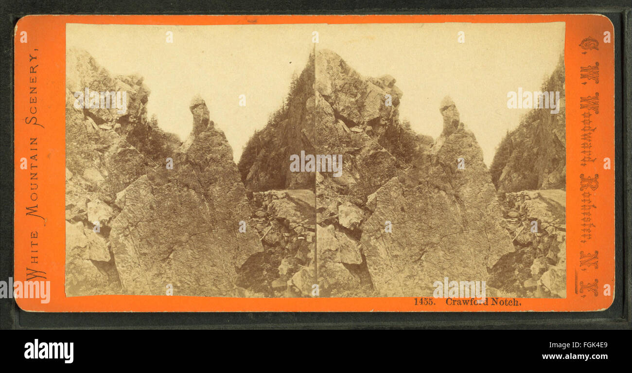 A photograph of Crawford Notch, taken by G. W. Woodward, capturing the ...