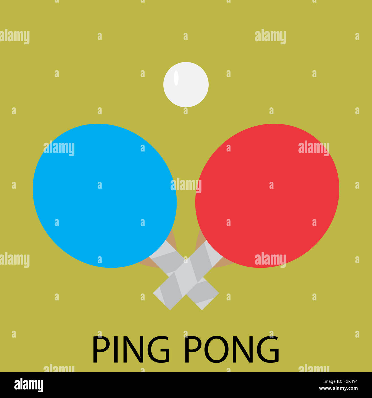 Ping pong sport icon flat. Ping pong ball, tennis ball, ping pong ...