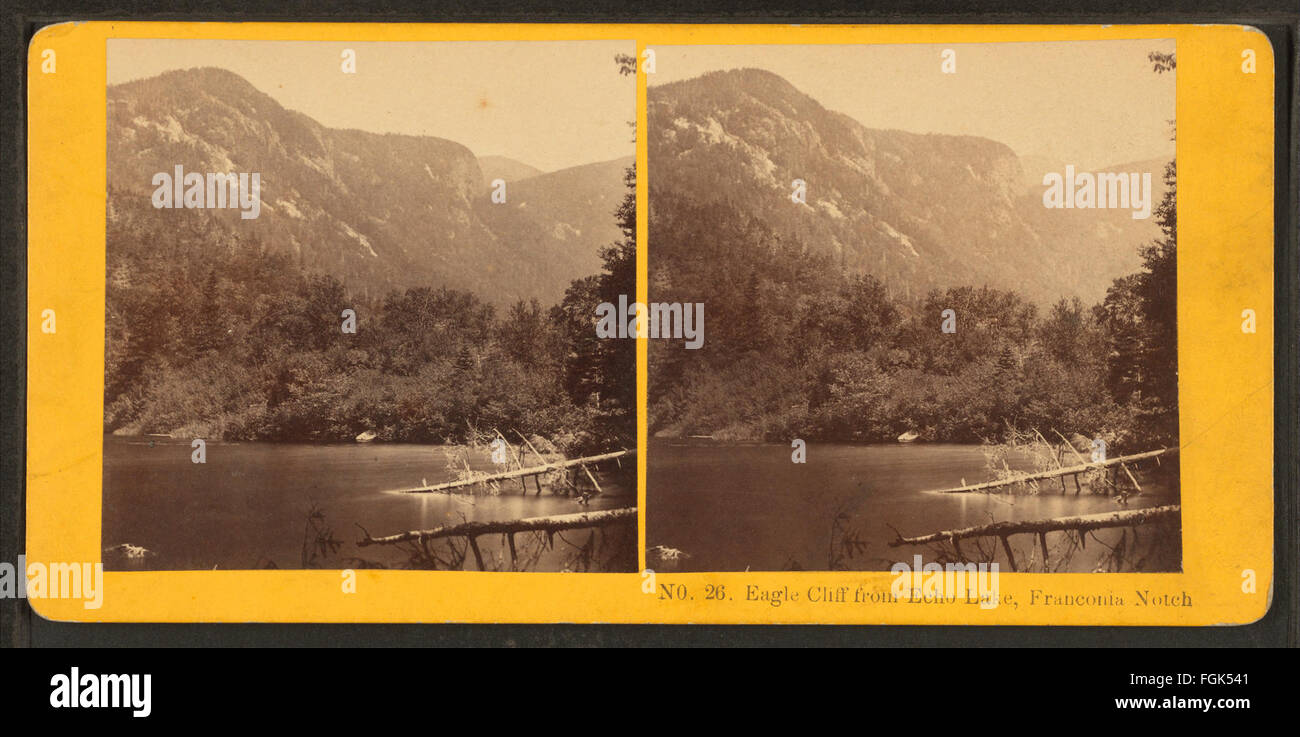 A photograph of Eagle Cliff viewed from Echo Lake in Franconia Notch ...