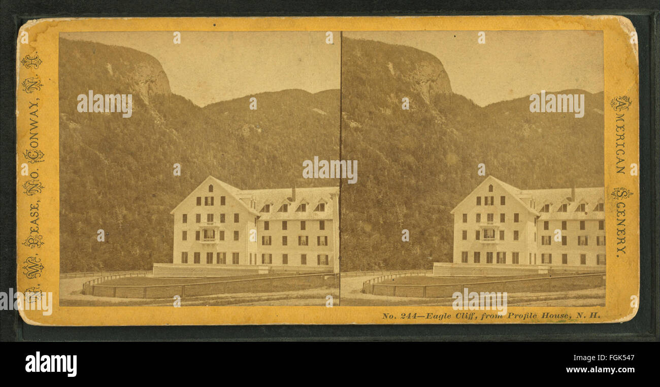 A photograph of Eagle Cliff, viewed from Profile House in New Hampshire ...