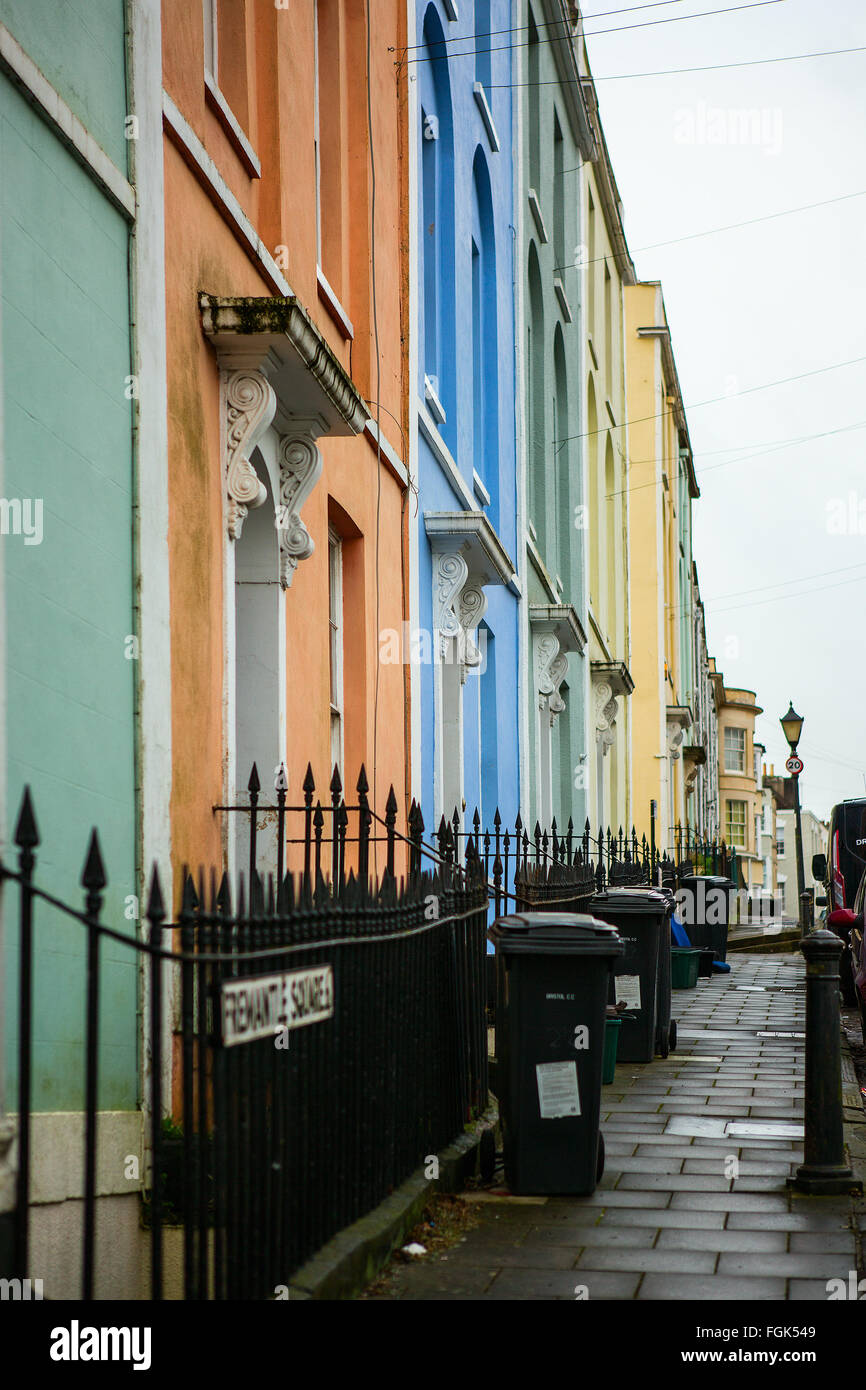 Colourful Houses in Fremantle Square Bristol Stock Photo - Alamy