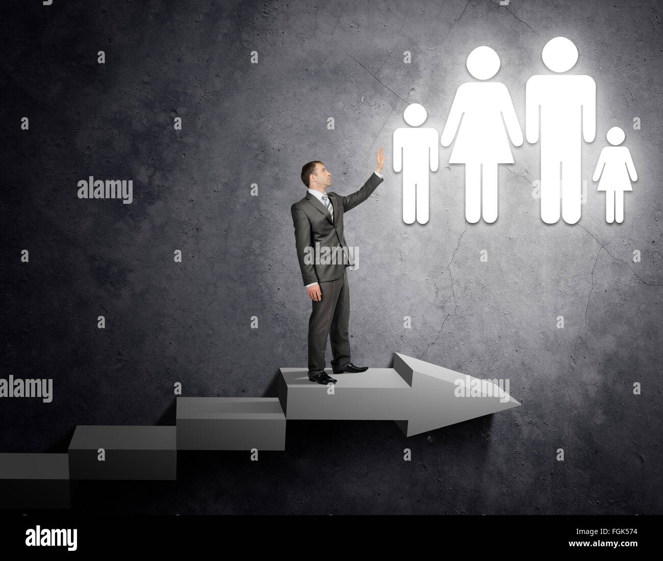 Businessman touching people sign Stock Photo - Alamy