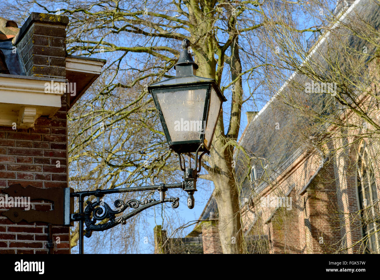 Old style street light, Edam, Netherlands Stock Photo - Alamy