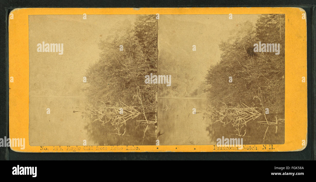 A photograph showing Eagle Cliff from Echo Lake in Franconia Notch, New ...