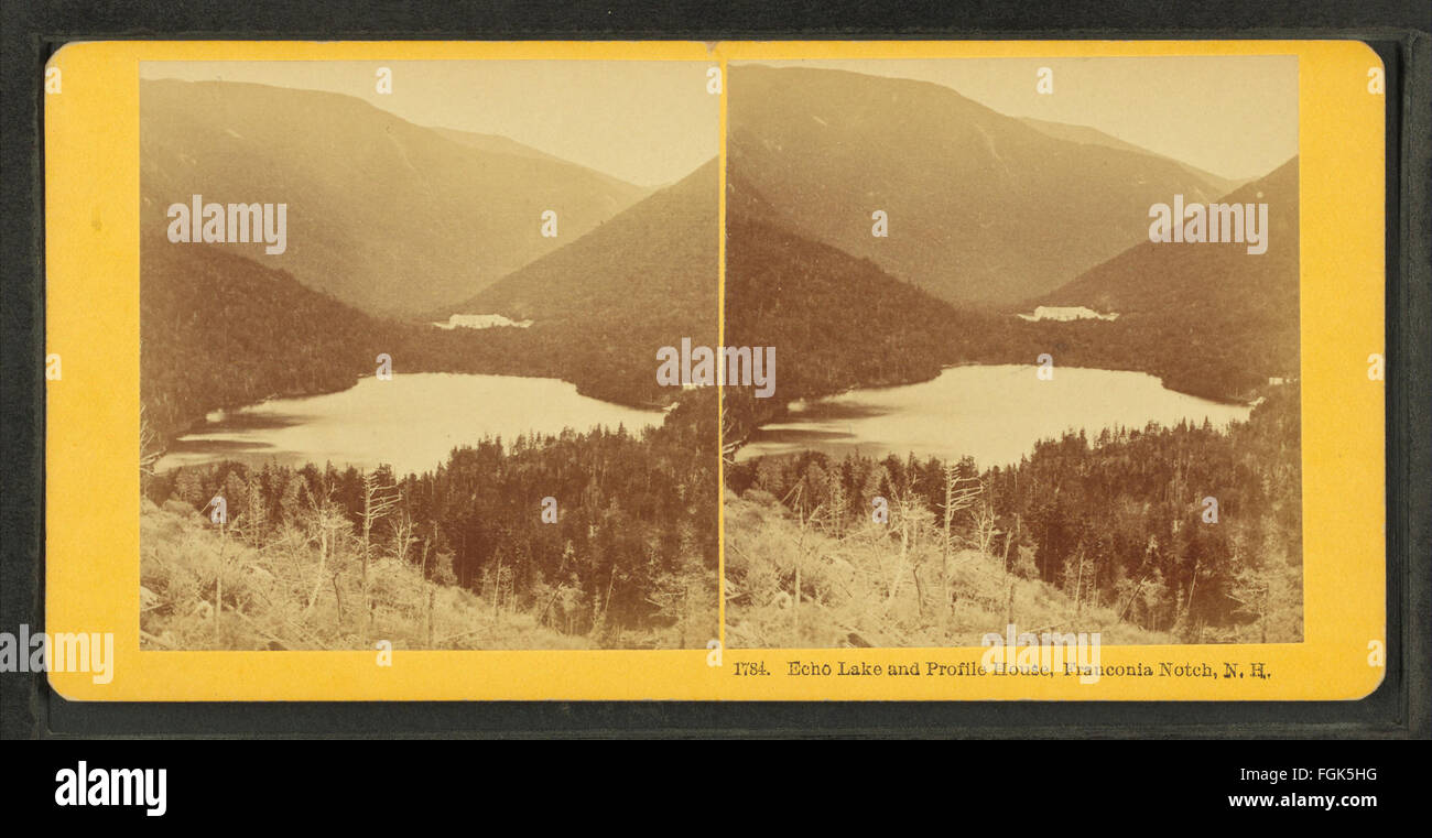 Photograph by Kilburn Brothers showing Echo Lake and Profile House in ...