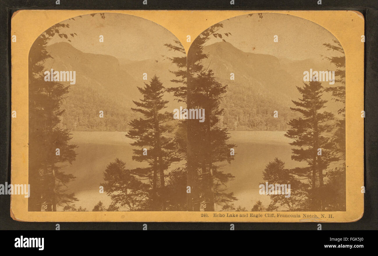 A photograph of Echo Lake and Eagle Cliff in Franconia Notch, New ...