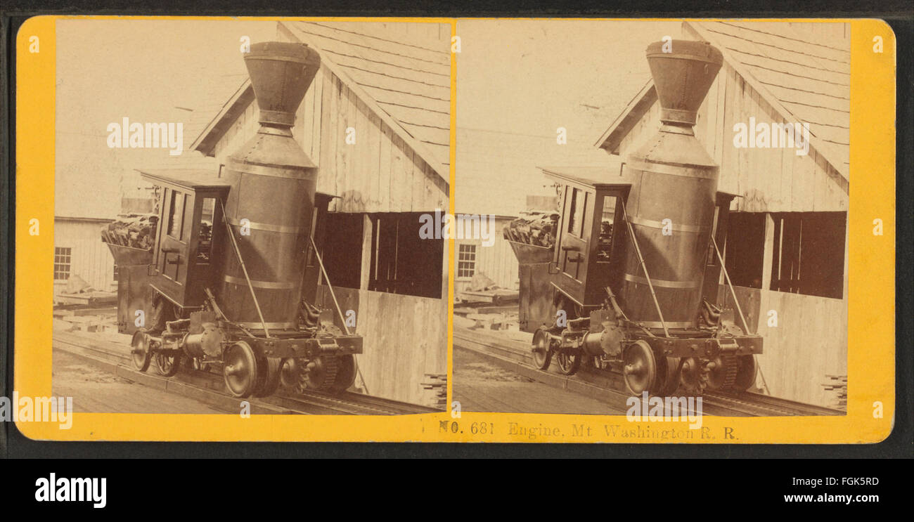 This photograph by Kilburn Brothers shows a steam engine from the Mount ...