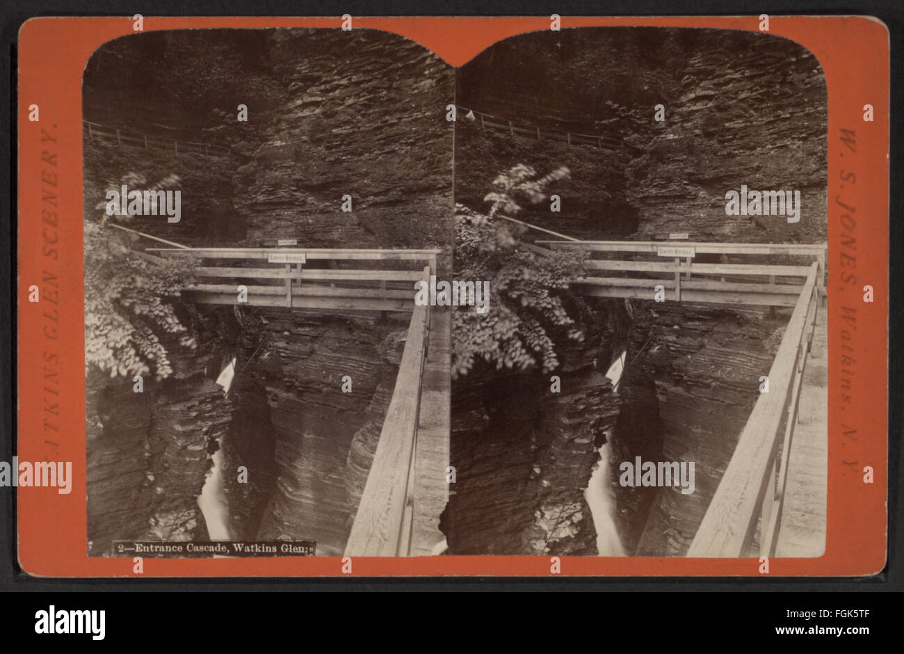 Entrance cascade, Watkins Glen, by W. S. Jones Stock Photo - Alamy